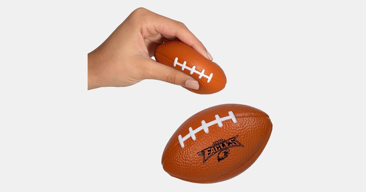 Football Super Squish Stress Reliever with your logo | ImprintLogo.com