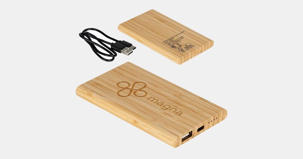 Custom Printed FSC(R) Bamboo 5000mAh Type-C Power Bank with your logo ...