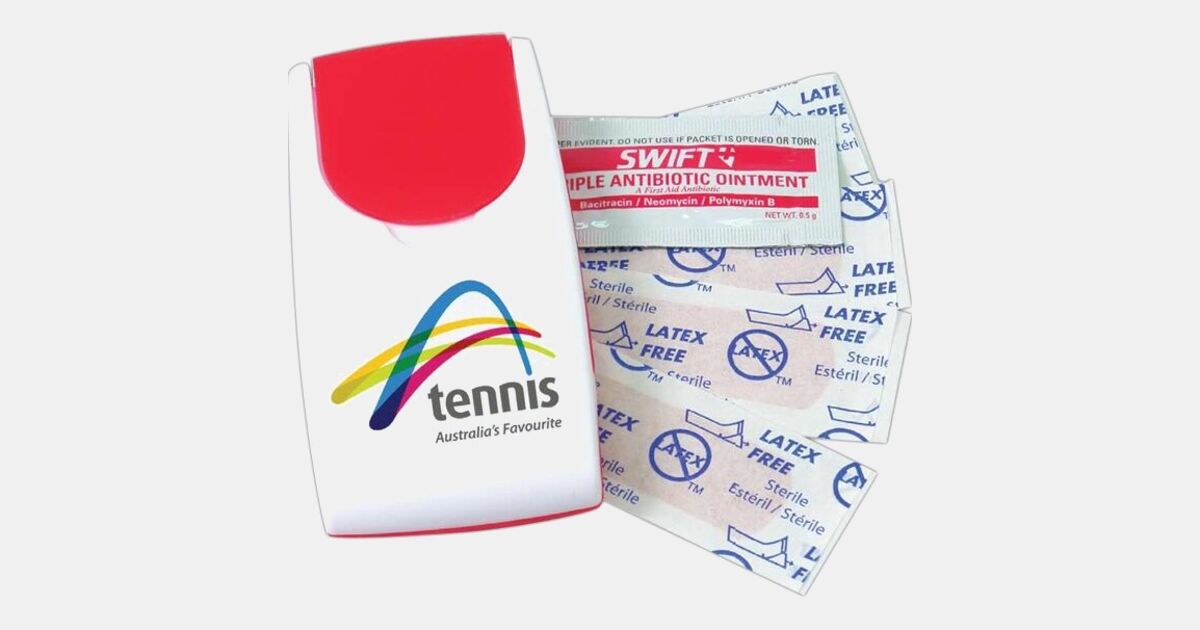 Grab N' Go First Aid Kit USA Made with your logo | ImprintLogo.com