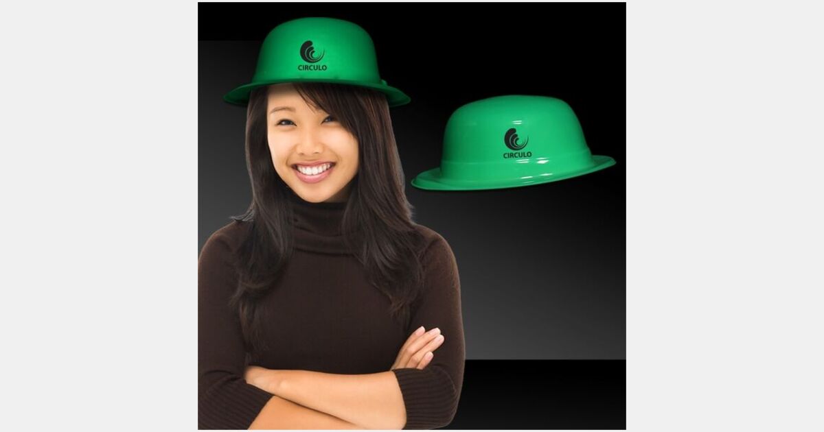 Custom Printed Green Derby Hat with your logo | ImprintLogo.com