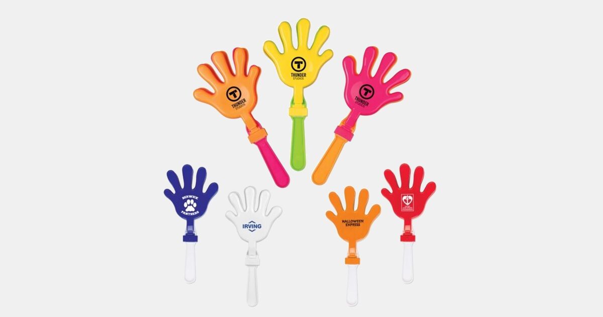 7" Hand Clackers with your logo | ImprintLogo.com