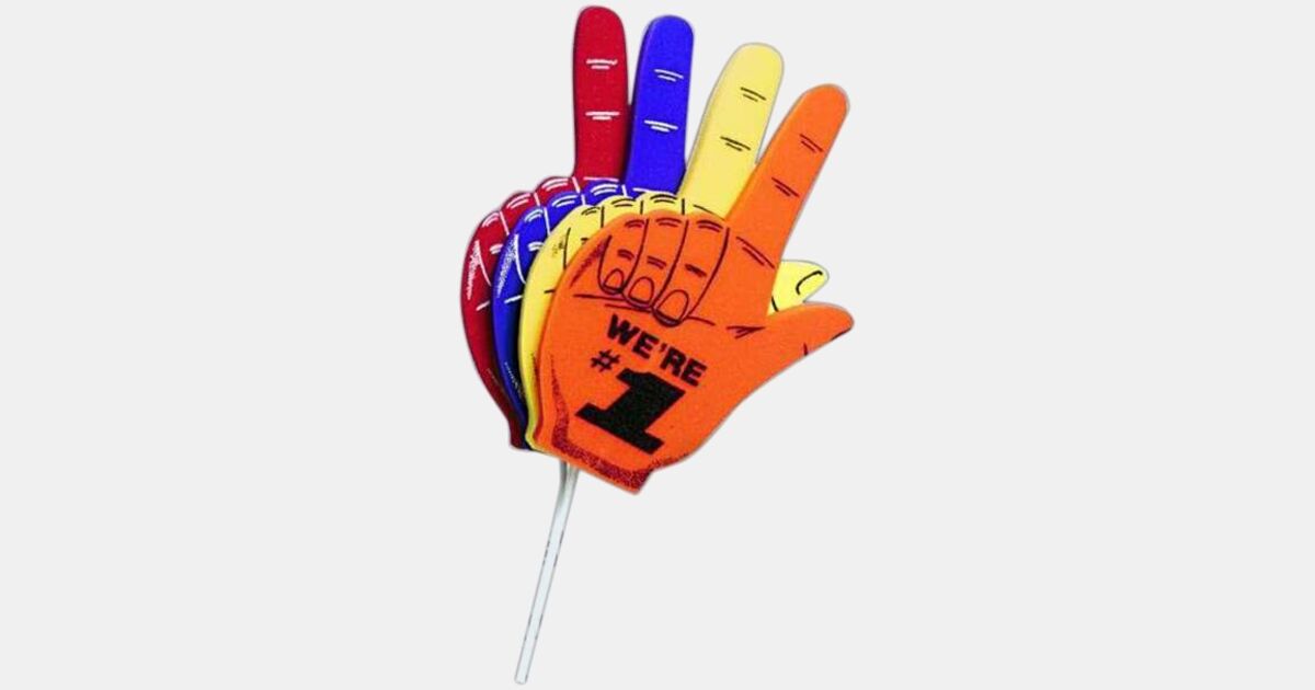 Stock #1 Foam Hand-On-A-Stick with your logo | ImprintLogo.com