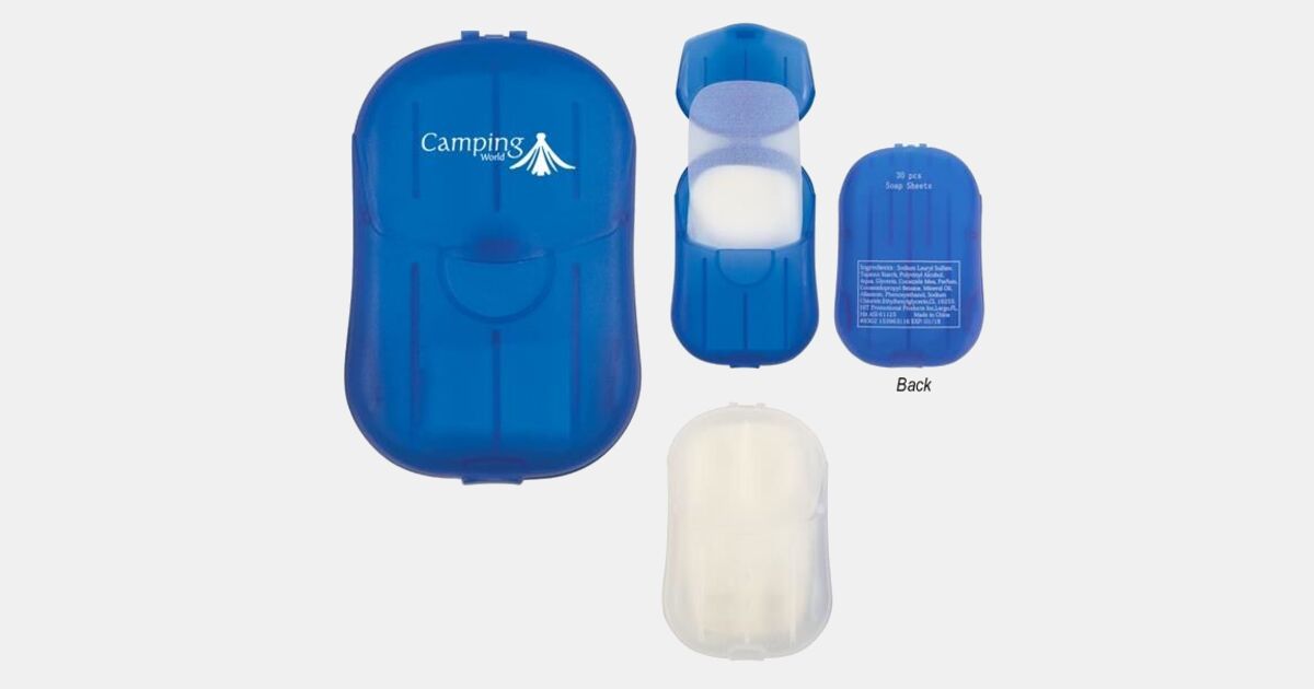 Hand Soap Sheets In Compact Travel Case with your logo | ImprintLogo.com