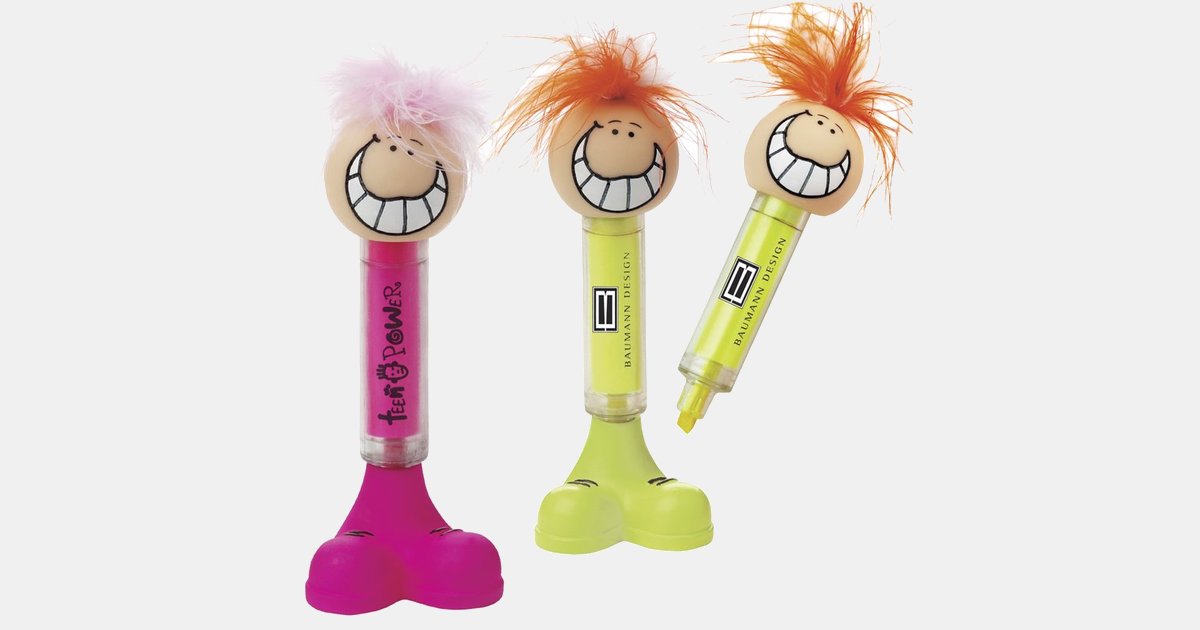 Pen with Logo - Happy Highlighter Pen | ImprintLogo.com