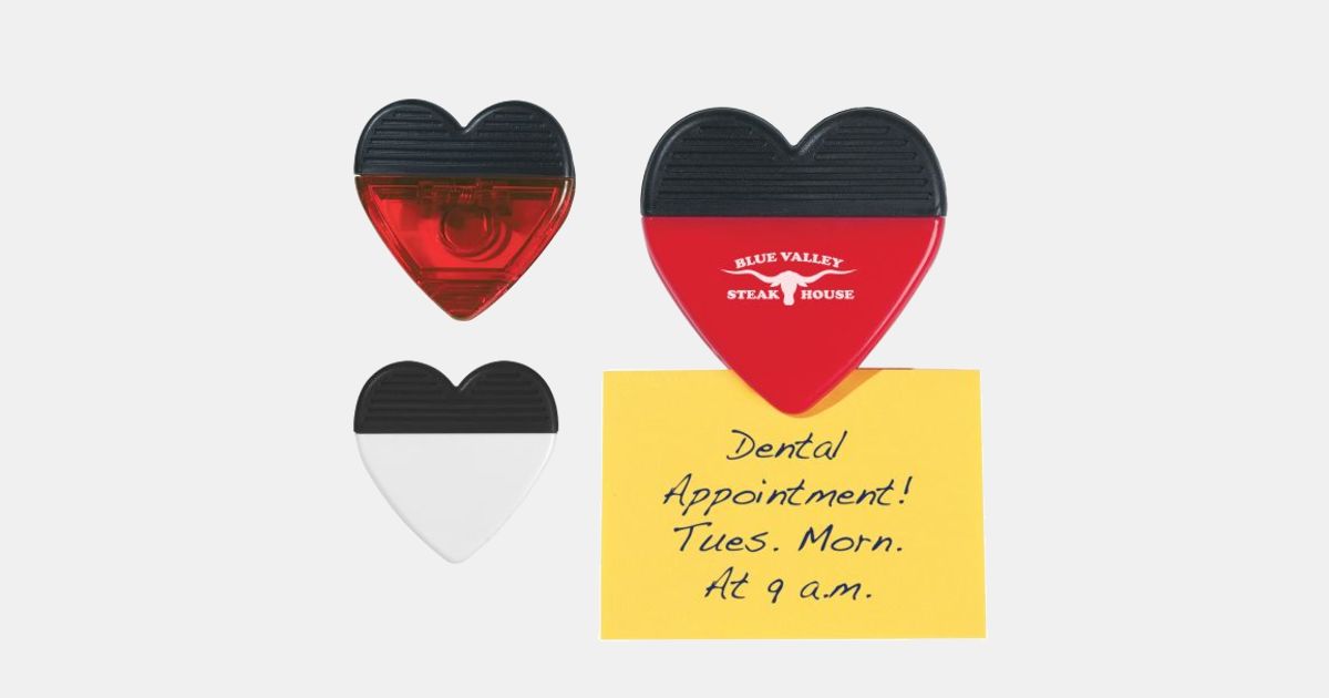 Custom Printed Heart Shape Clip with your logo | ImprintLogo.com