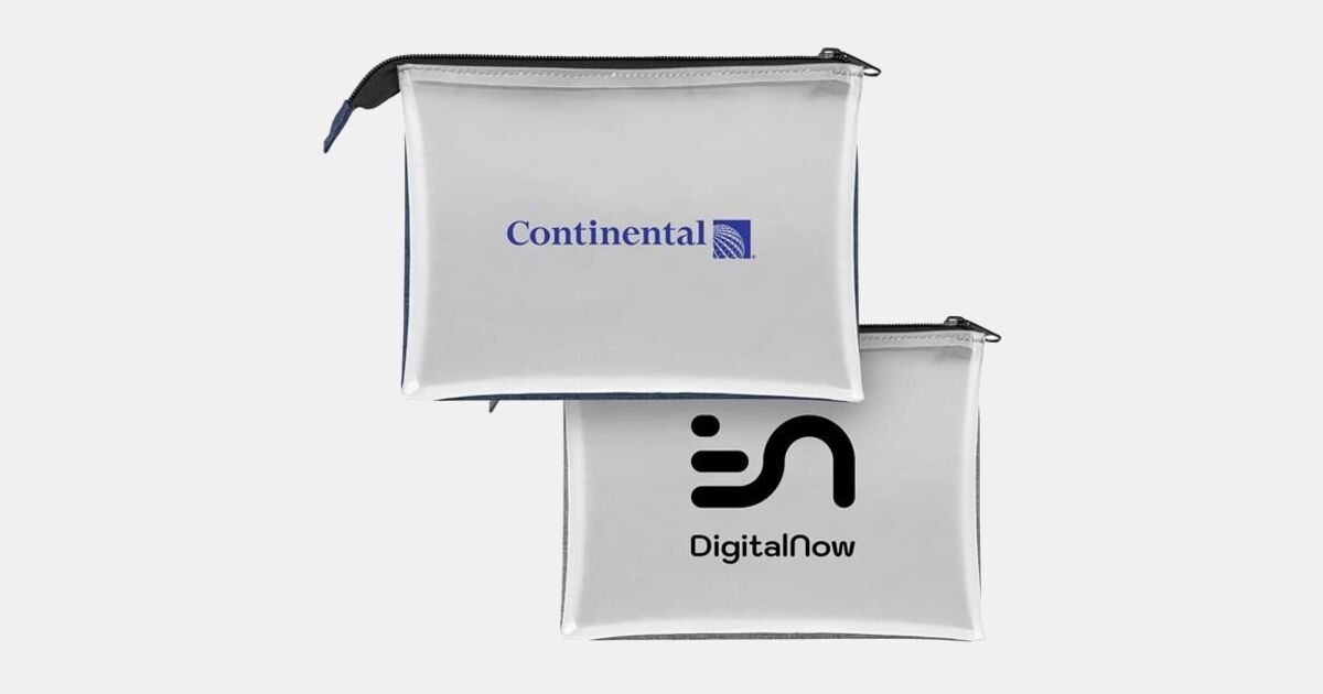 Heathered Reusable 3-Pocket EVA Pouch with your logo | ImprintLogo.com