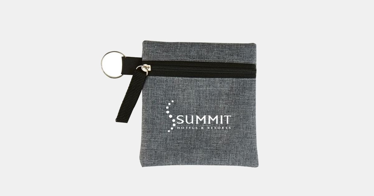 Custom Printed Heathered Tech Pouch with your logo | ImprintLogo.com
