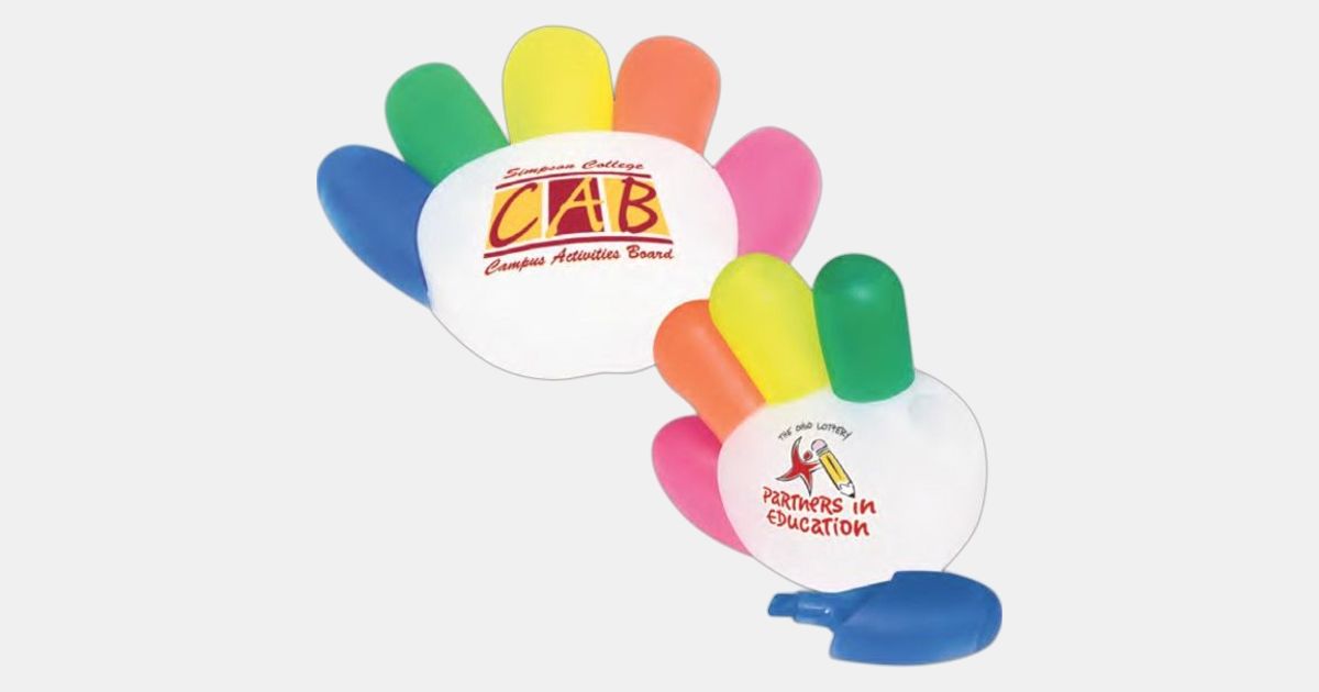 Pen with Logo - High-Five Highlighter | ImprintLogo.com