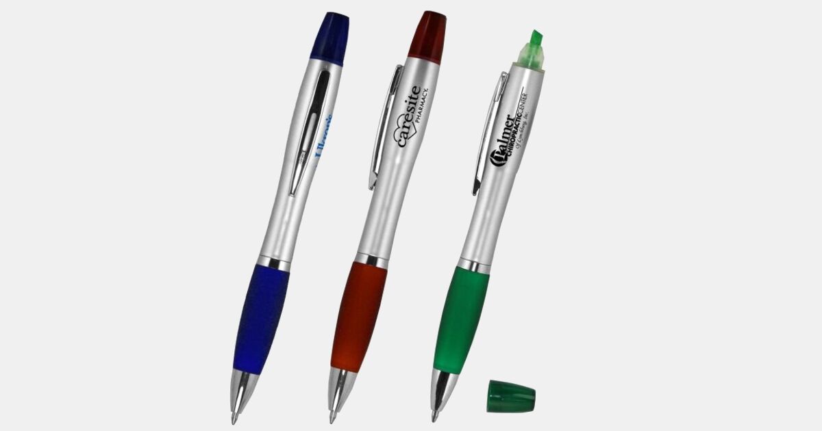 Custom Imprinted Elite Pen With Matching Color Highlighter Combo with ...