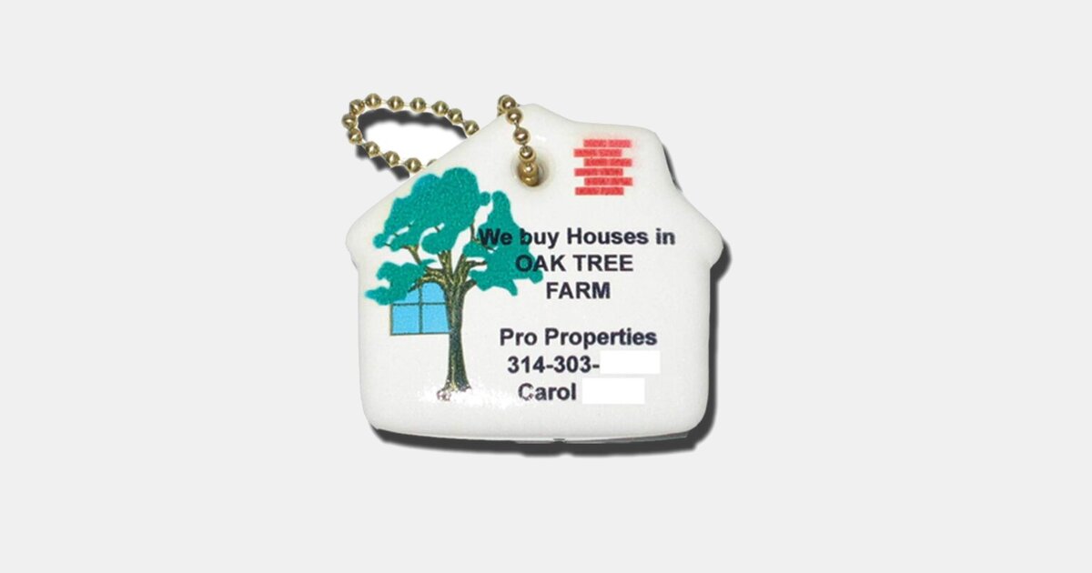 House Key Float Key Chain USA Made with your logo | ImprintLogo.com
