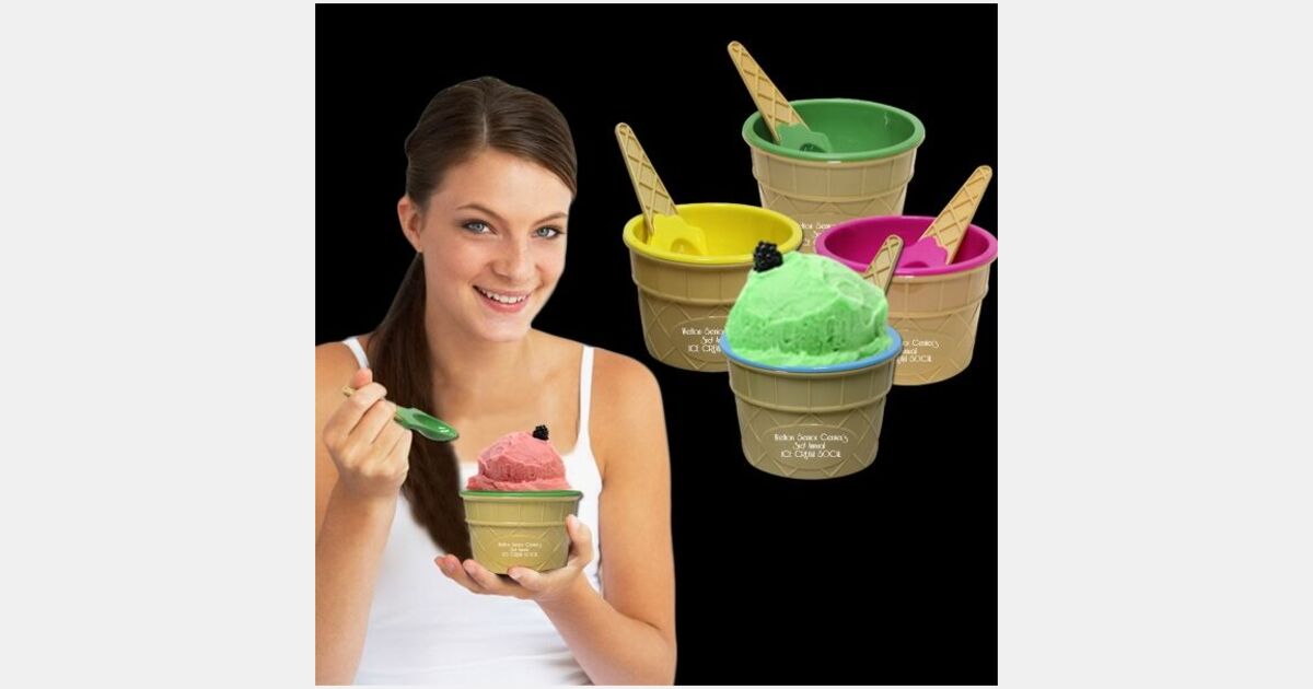 Custom Printed Ice Cream Bowl and Spoon Set with your logo ...