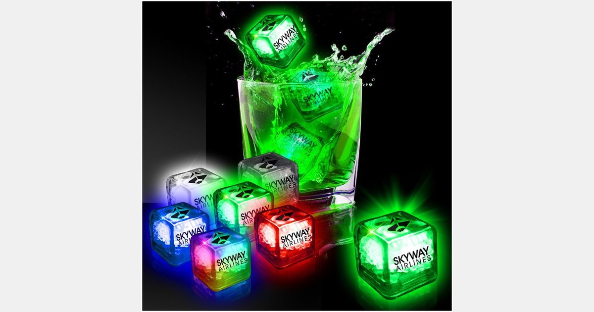 Imprinted Light Up Ice Cubes Liquid Activated | ImprintLogo.com