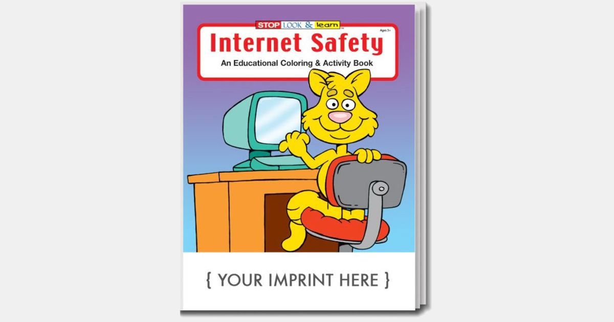 Internet Safety Coloring And Activity Book USA Made with your logo ...