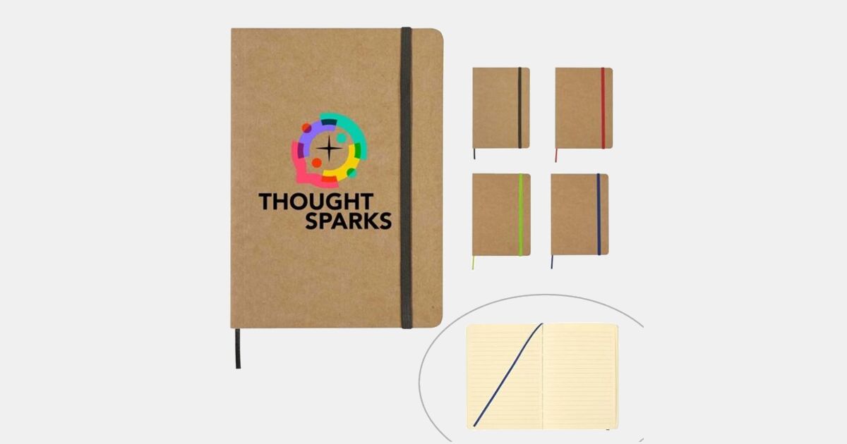 Custom Printed Eco-Inspired Notebook with strap with your logo ...