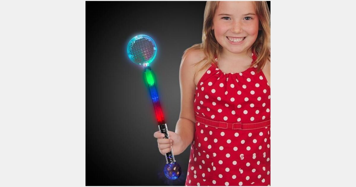 Jumbo Light Up Circle Wand with Prism Ball with your logo | ImprintLogo.com