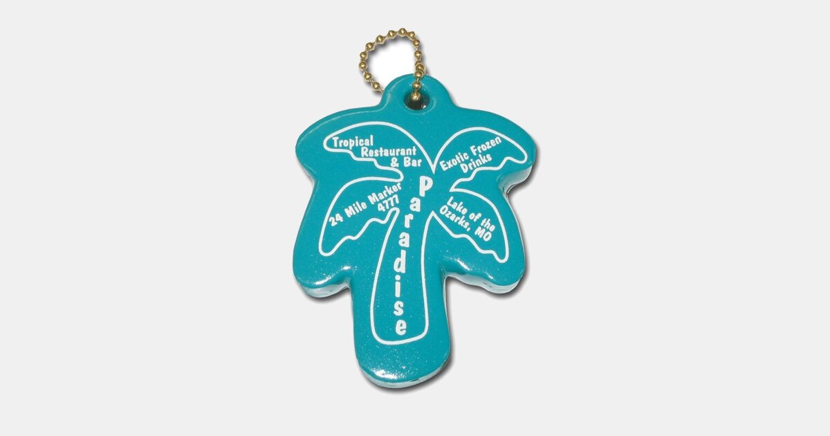 Large Palm Tree Key Float USA Made with your logo | ImprintLogo.com