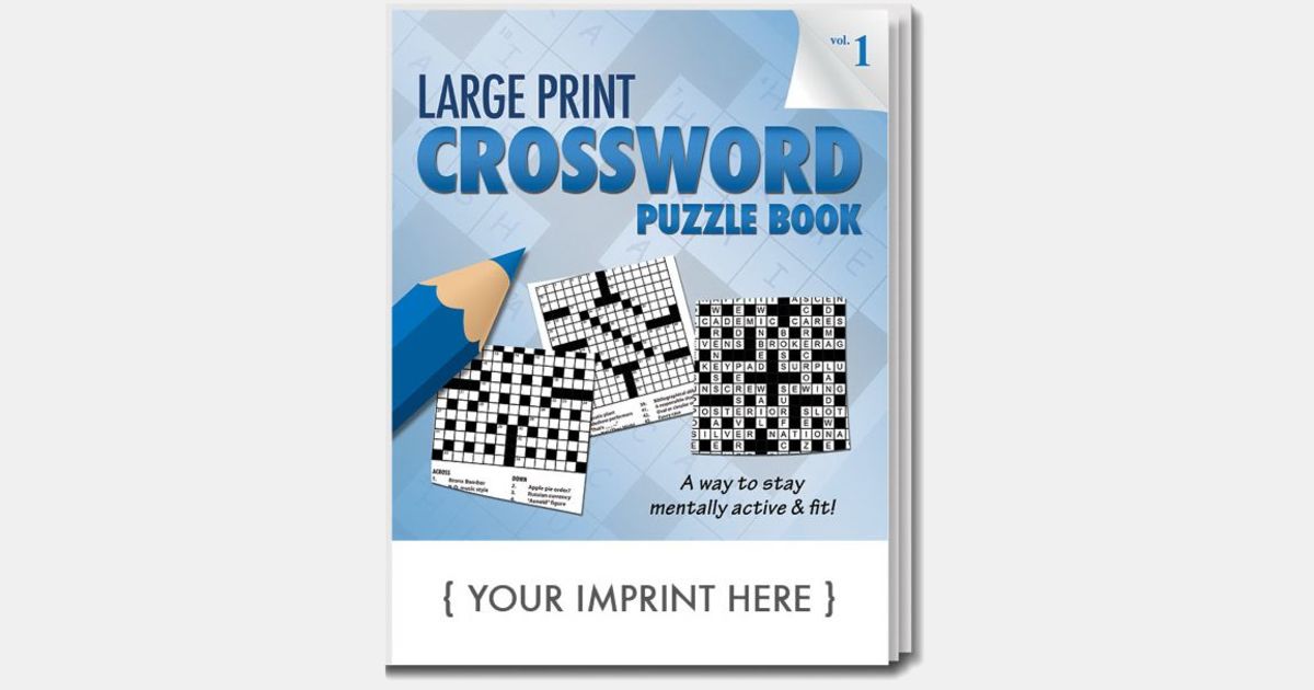 Large Print Crossword Puzzle Book - Volume 1 USA Made with your logo ...