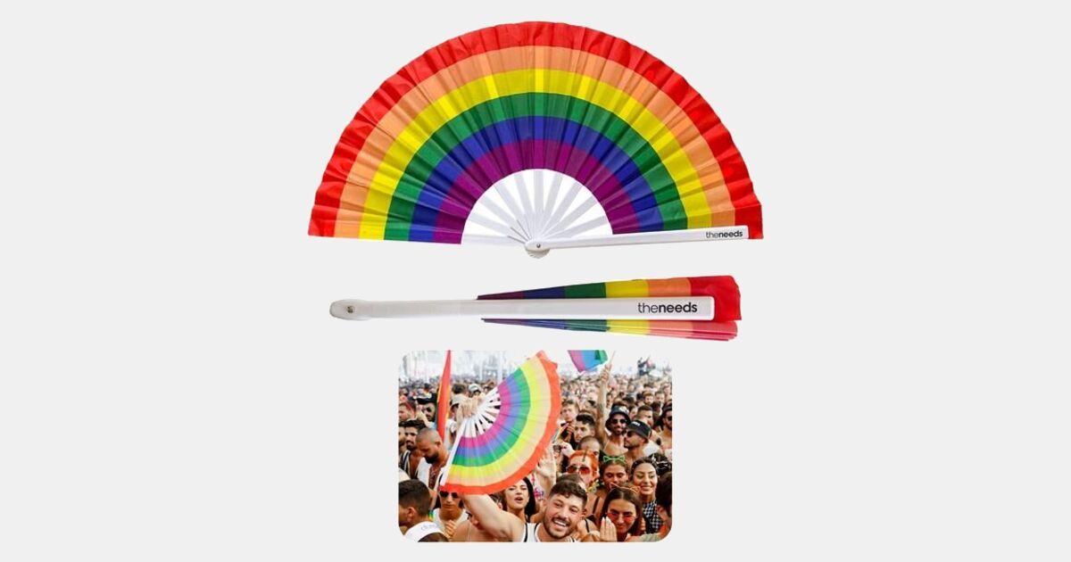 Custom Printed Rainbow Fan Large with your logo | ImprintLogo.com
