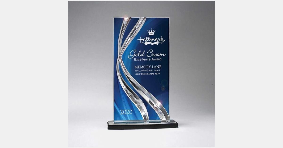 Large Sweeping Ribbon Award with your logo | ImprintLogo.com