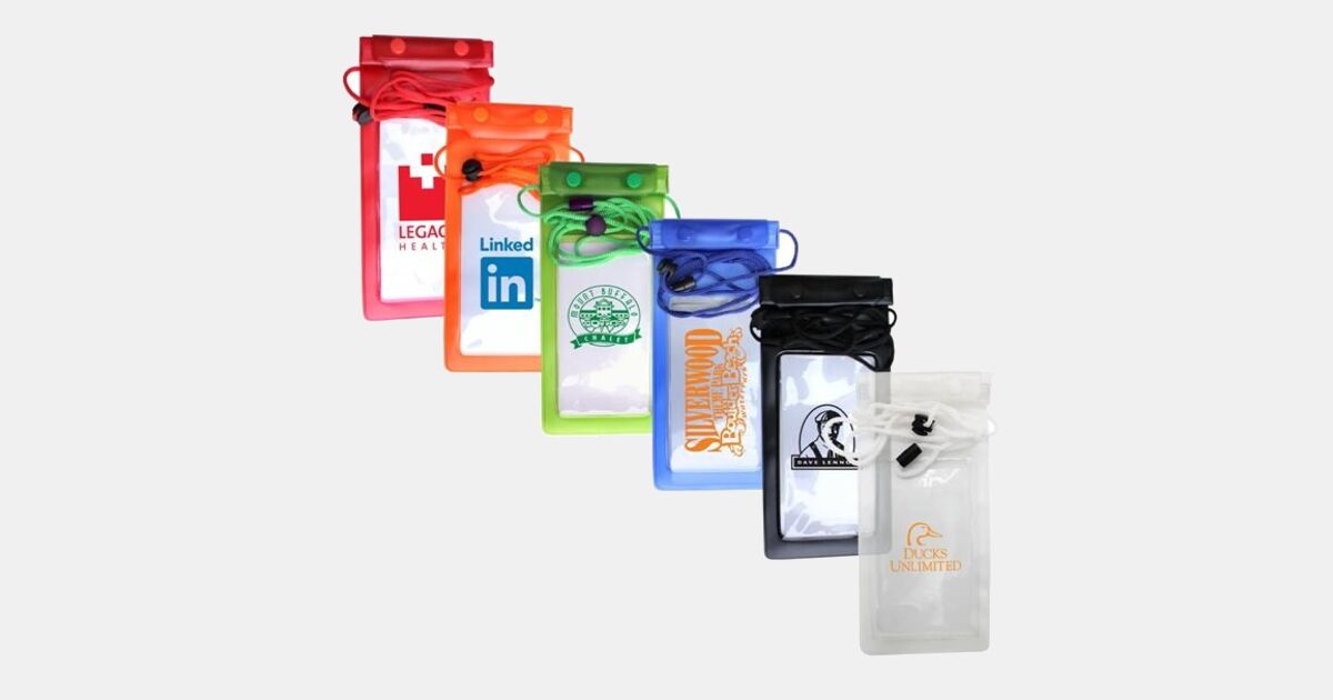 Custom Imprinted Large Waterproof Cell Phone Bag with your logo ...