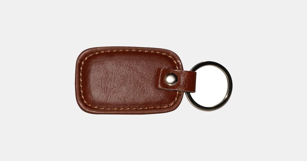 Promotional Rectangle Leather Keyring with your logo | ImprintLogo.com