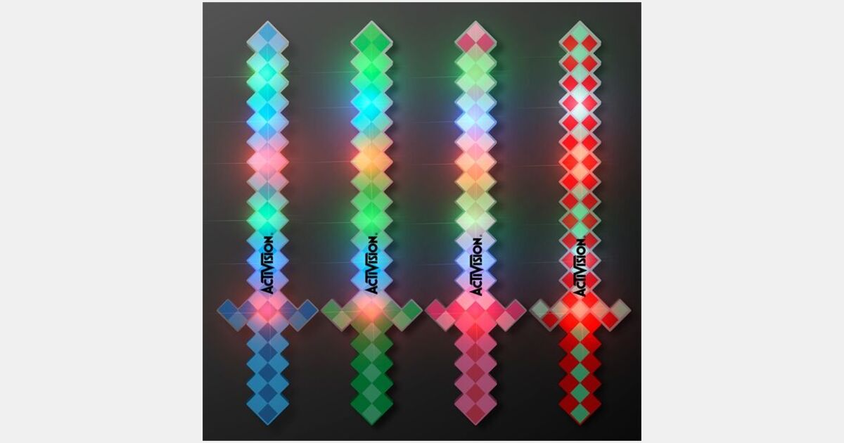 LED 8-Bit Pixel Sword with your logo | ImprintLogo.com