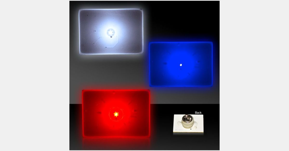 Personalized Blinky LED Blinking Light Up Glow Rectangles | ImprintLogo.com