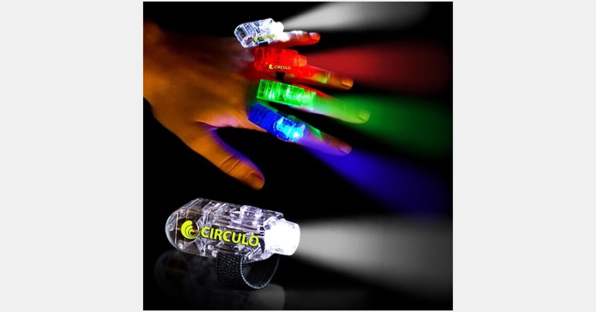 Custom Printed LED Finger Light in Matching Body Colors with your logo ...
