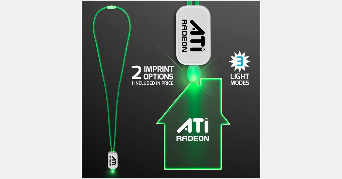 LED Neon Lanyard with Acrylic House Pendant - Green with your logo ...
