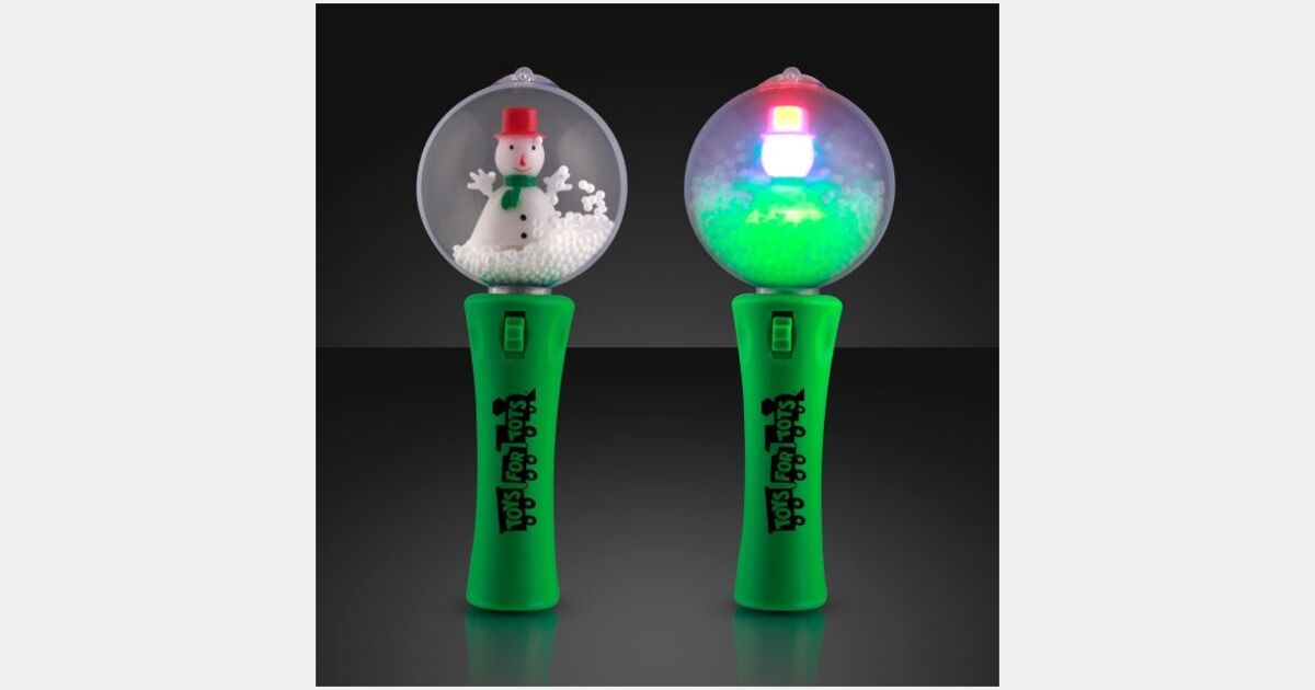 LED Spinning Snowman Light Wand with your logo | ImprintLogo.com