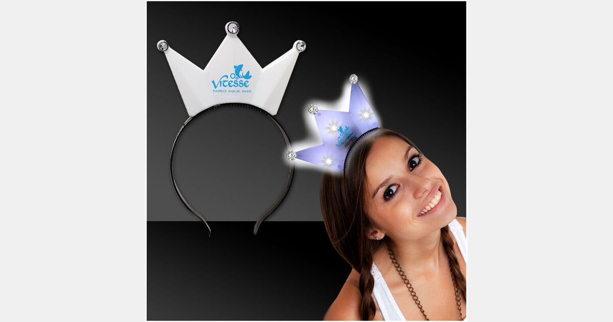 Custom Printed Light Up LED White Crown Headband with your logo ...