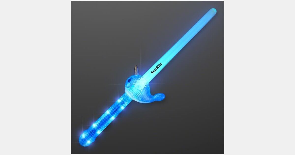 Light Up Narwhal Mini Saber Sword with your logo | ImprintLogo.com