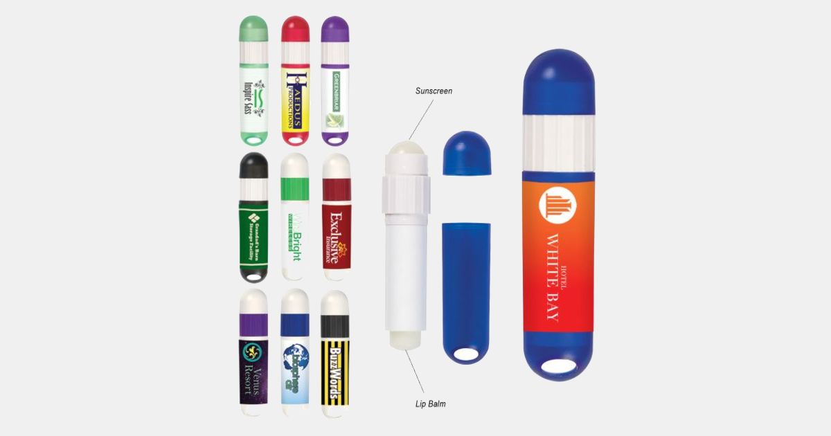 Custom Printed Lip Balm And Sunstick with your logo | ImprintLogo.com