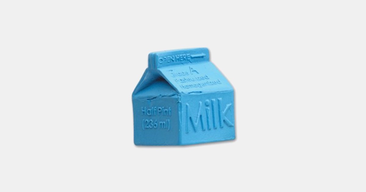 Milk Carton Pencil Top Eraser with your logo | ImprintLogo.com