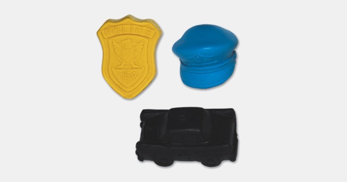 Mini Police Pencil Top Eraser with your logo | ImprintLogo.com