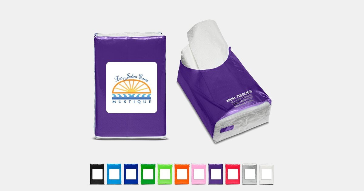 Customized Tissue Pack Mini | ImprintLogo.com