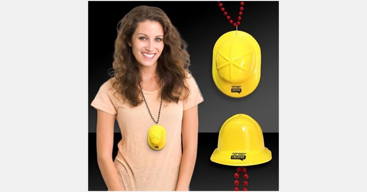 Mini Yellow Plastic Construction Hat with your logo | ImprintLogo.com