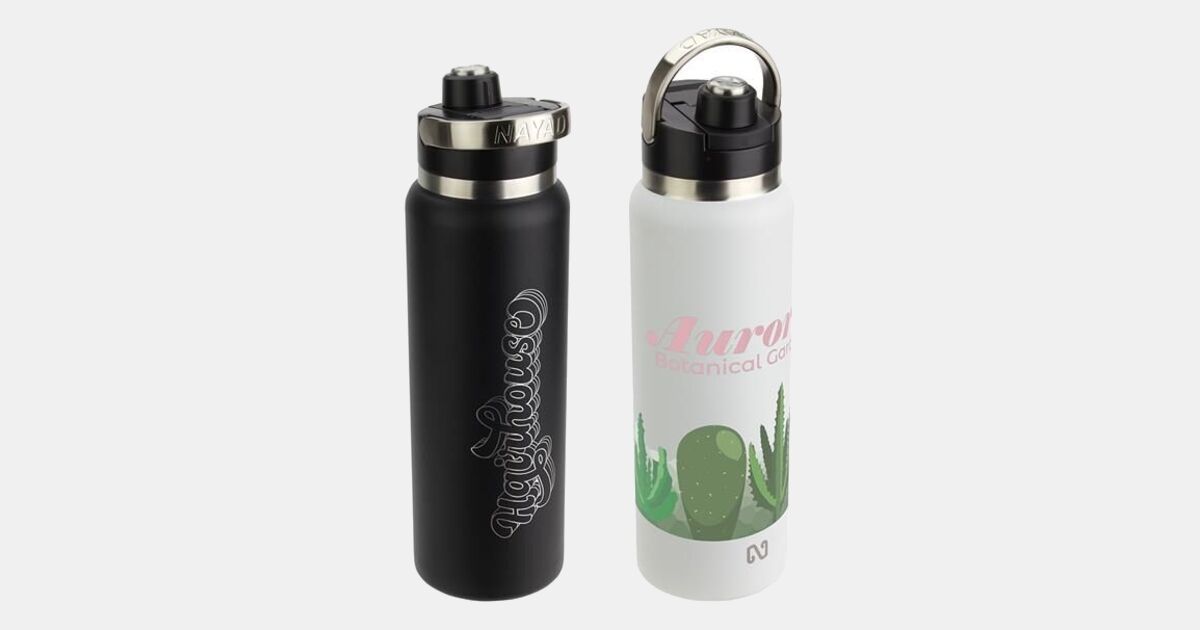 Marketing Nayad Traveler 40 Oz Stainless Bottle & Twist-Top Spo with ...