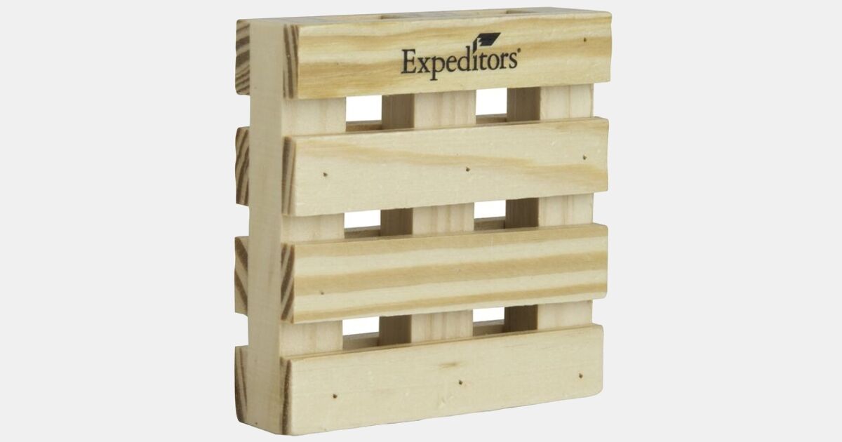Promotional Wooden Pallet Coaster with your logo | ImprintLogo.com