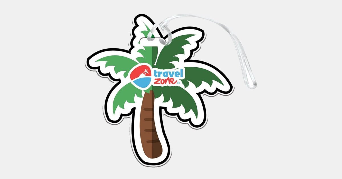 Palm Tree Luggage Tag with your logo | ImprintLogo.com
