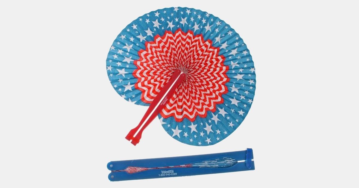 Patriotic Folding Fan with your logo | ImprintLogo.com