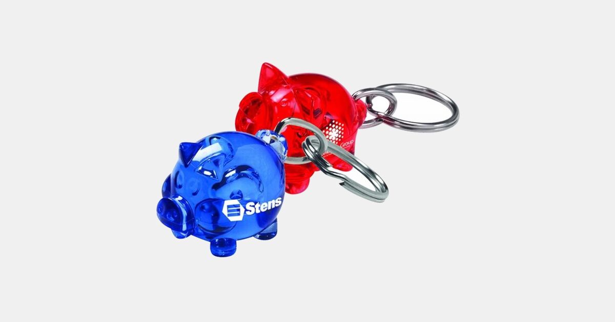Acrylic Pig Keychain with your logo | ImprintLogo.com