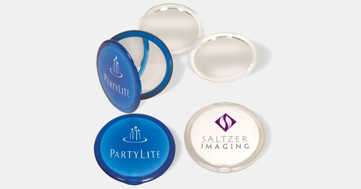 Custom Pocket Dual Vanity Mirror with your logo | ImprintLogo.com