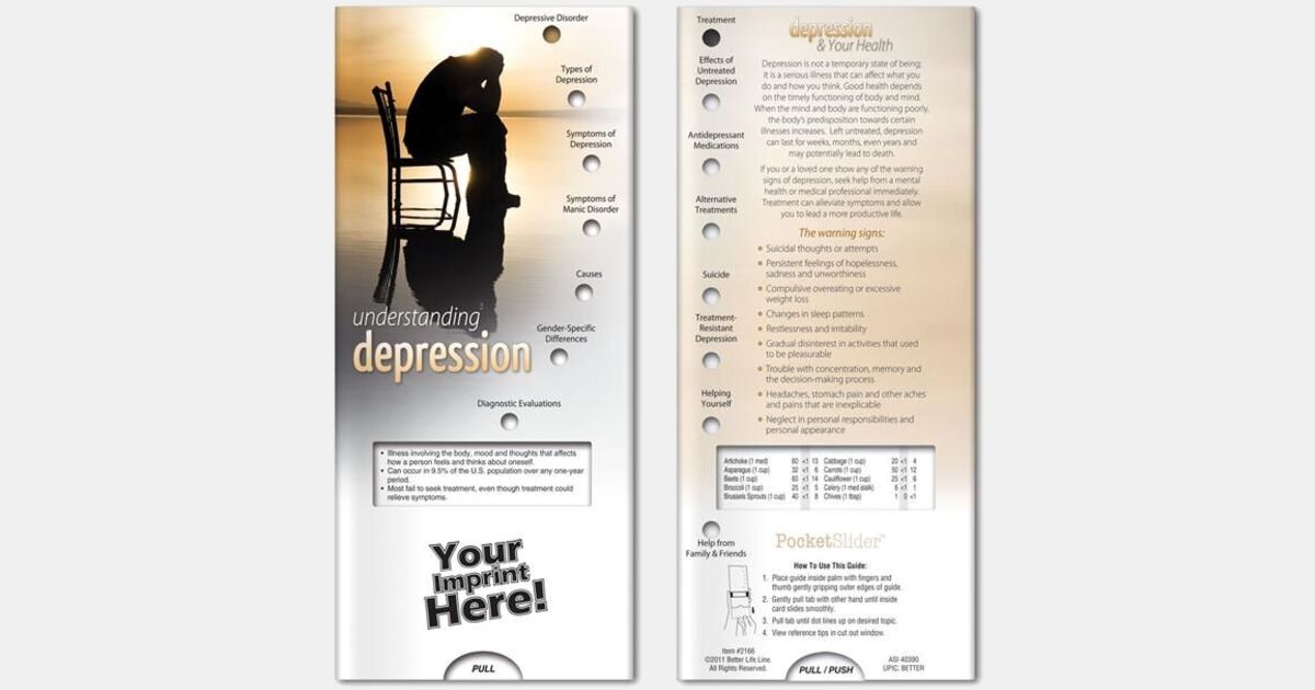 Pocket Slider - Understanding Depression with your logo | ImprintLogo.com