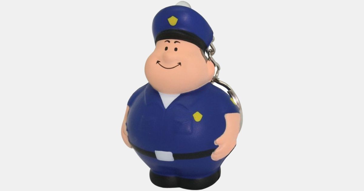 Promotional Policeman Bert Squeezie Keychain with your logo ...