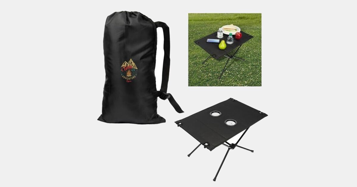 Custom Printed Pop & Lock Portable Camping Table with your logo ...
