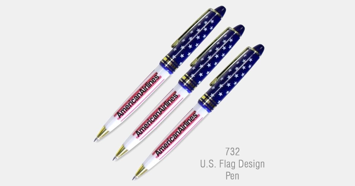 Custom Printed USA Flag Design Ballpoint Pen with your logo ...