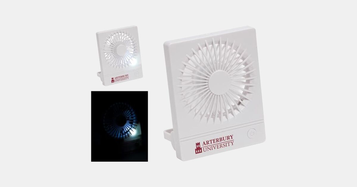 Power Breeze Rechargeable Mini Fan with your logo | ImprintLogo.com