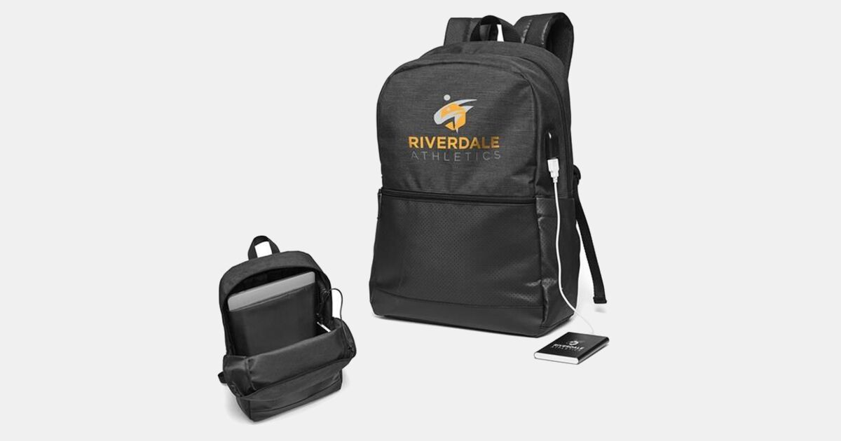 Power Loaded Tech Squad Usb Backpack With Power Bank with your logo ...