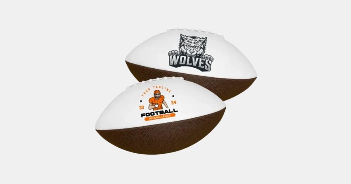 Premium 14" Signature Football Full-Size Synthetic Leather with your ...